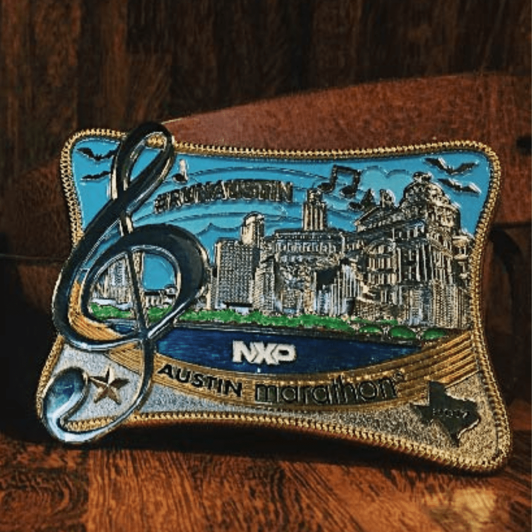 The History Behind the Iconic Austin Marathon Belt Buckle Medal Designs ...
